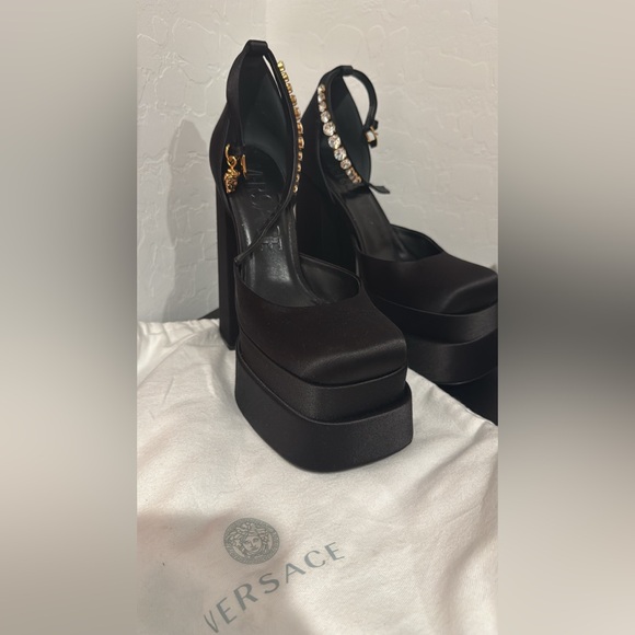 Versace | Shoes | Versace Black Platform Shoes With Chunky Sole | Poshmark